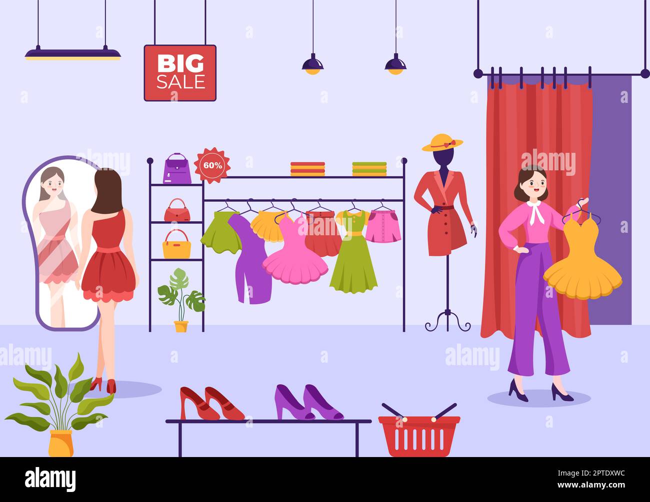 Woman dresses illustration hi-res stock photography and images - Alamy