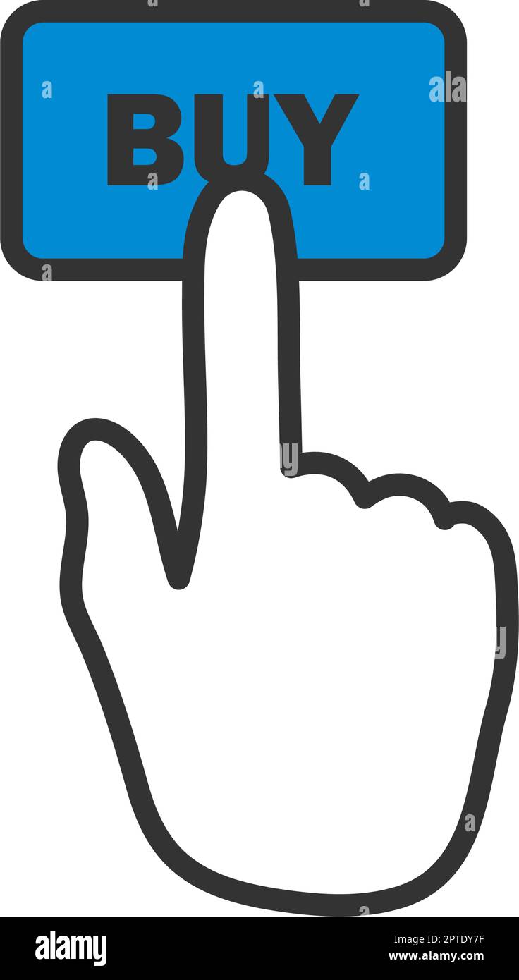 Finger Push The Buy Button Icon Stock Vector Image & Art - Alamy