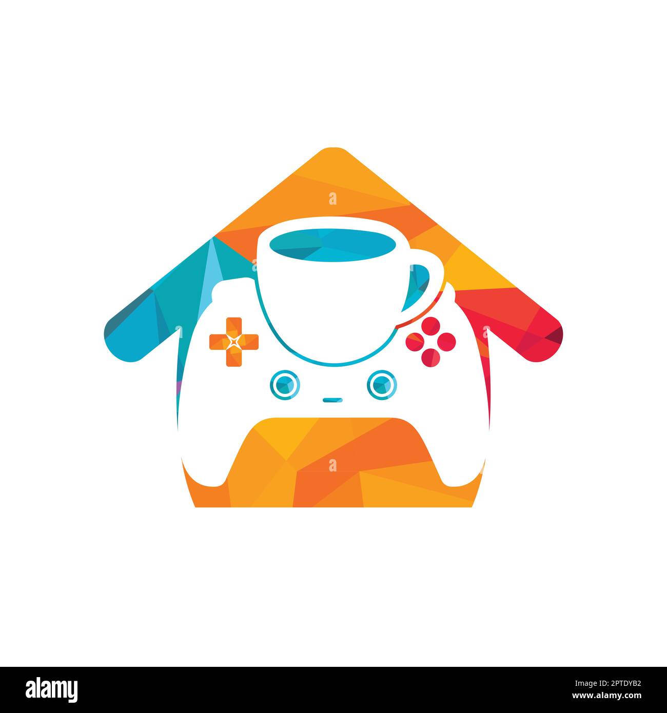 Gamer cafe vector logo design template Stock Vector Image & Art - Alamy