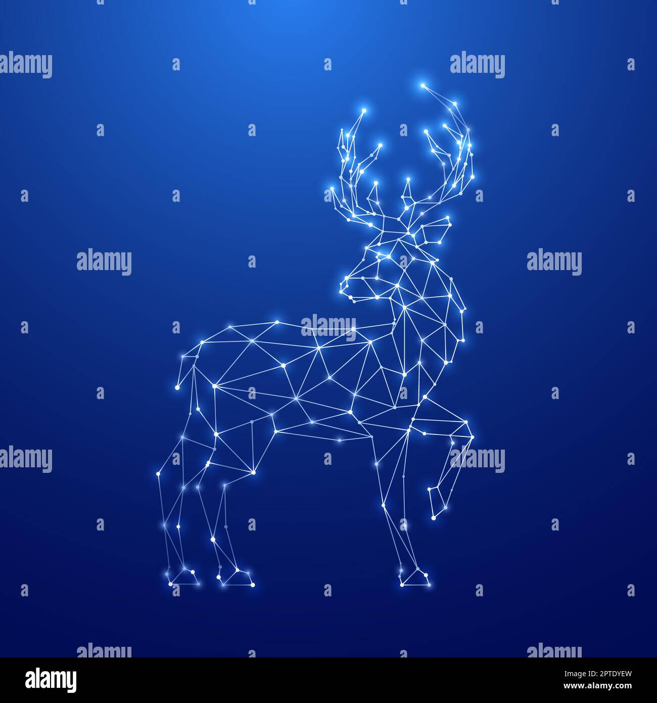 Geometric Deer silhouette. Image of Reindeer in the form of ...