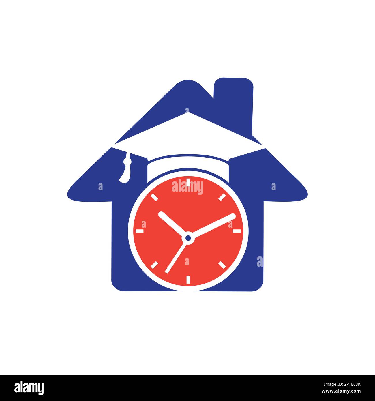 Study time vector logo design. Graduation hat with clock icon design ...