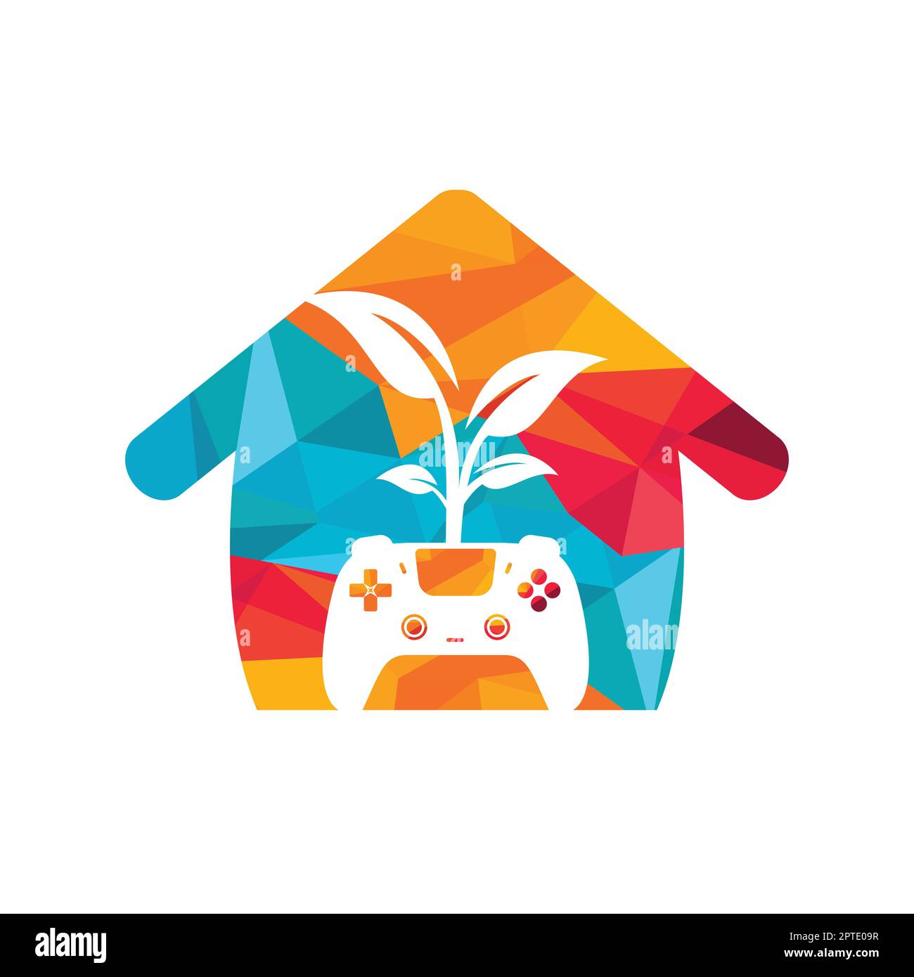 Eco game vector logo design. Green gamepad fresh leaf nature logo ...