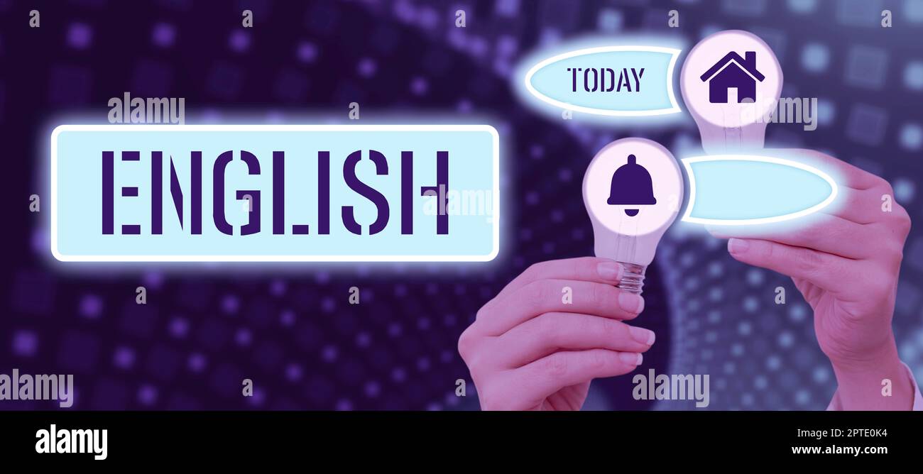 Handwriting text English, Business concept possible communication ...