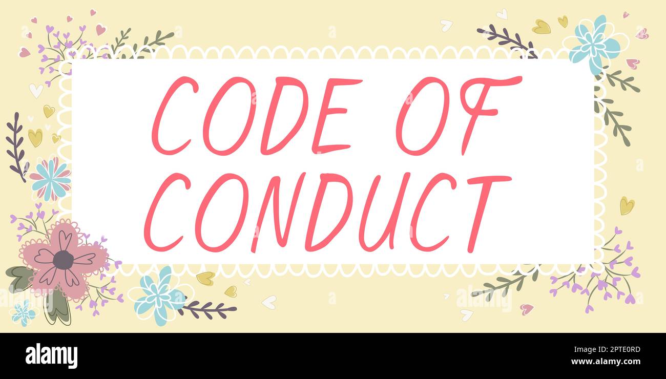 Writing displaying text Code Of Conduct, Concept meaning Ethics rules ...