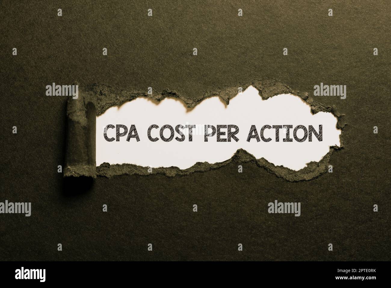 Text caption presenting Cpa Cost Per Action, Conceptual photo ...