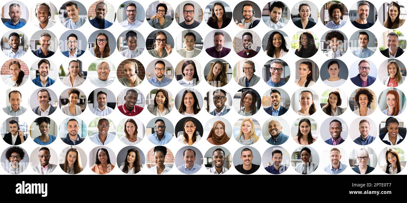 People Face Avatar Collage. Diverse Headshot Photos Stock Photo - Alamy