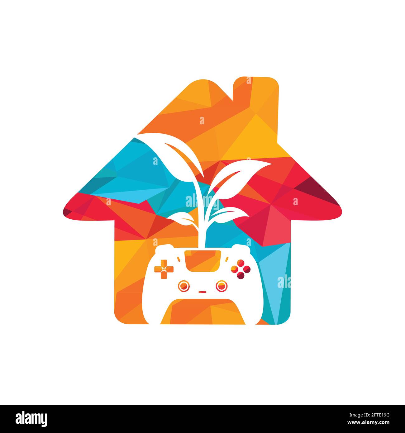 Eco game vector logo design. Green gamepad fresh leaf nature logo ...