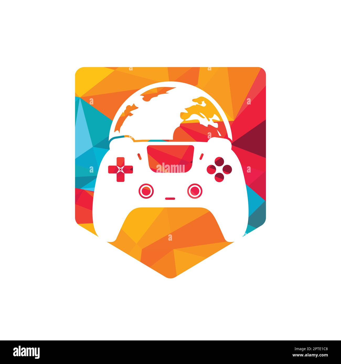 Game world vector logo design. Globe and game console vector icon logo ...