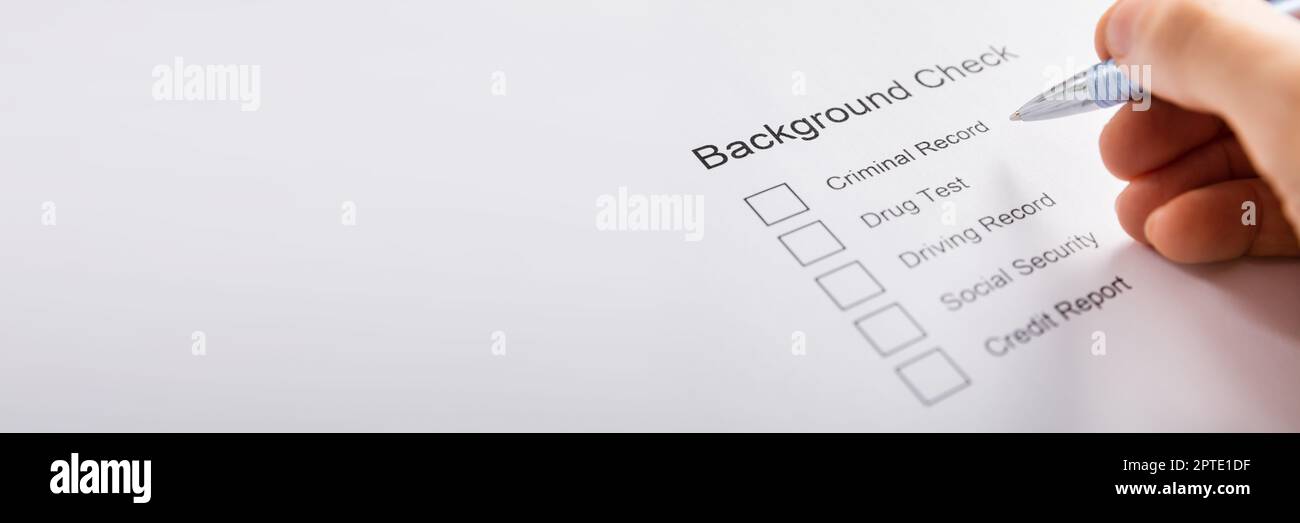Criminal Background Record Check Form. Security Checklist Stock Photo ...