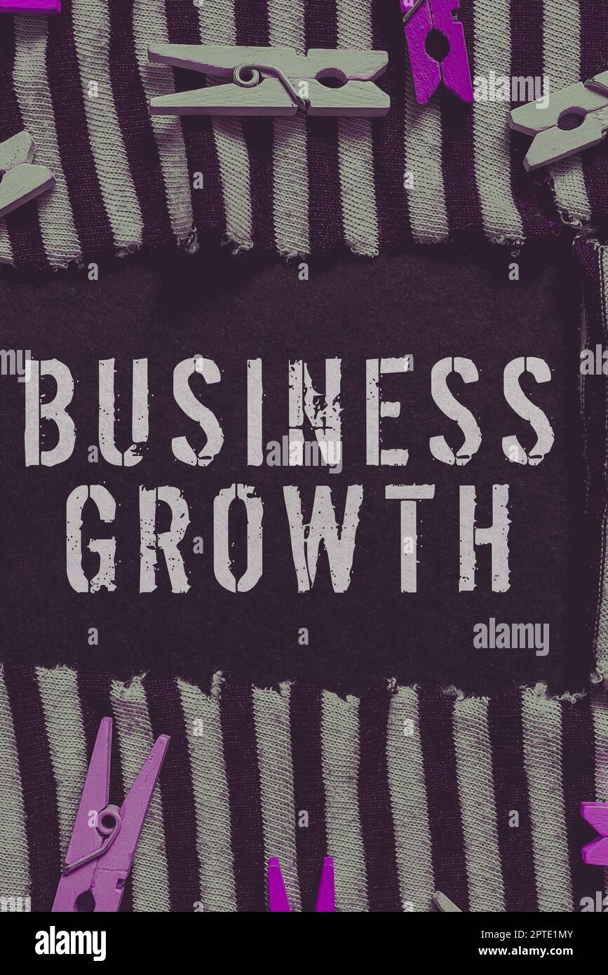 Hand writing sign Business Growth, Word for a longterm stage where ...