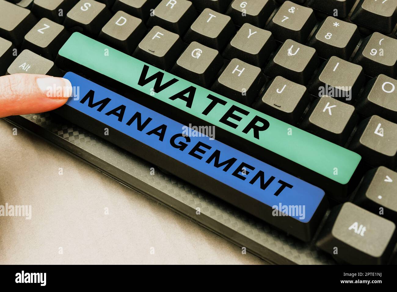 Writing displaying text Water Management, Business overview optimum use ...