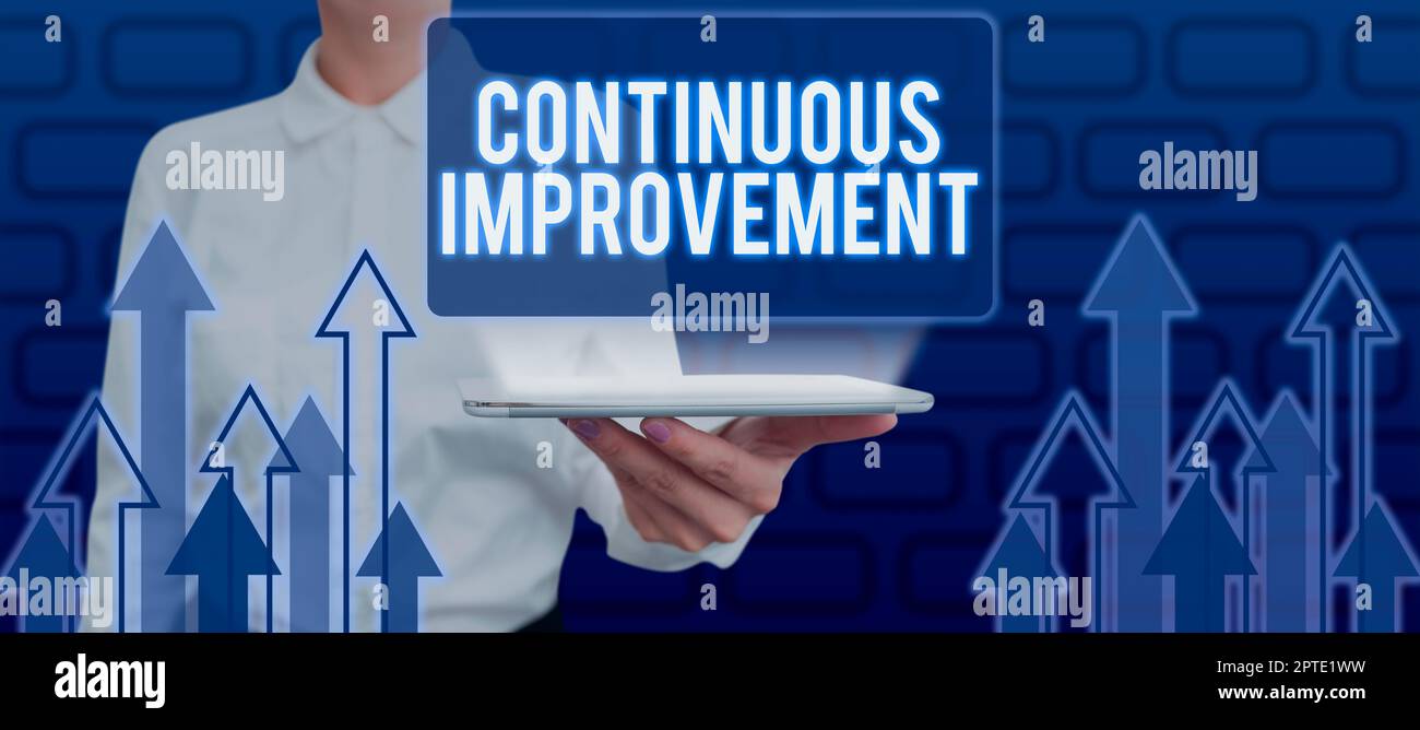 Inspiration showing sign Continuous Improvement, Word Written on making ...