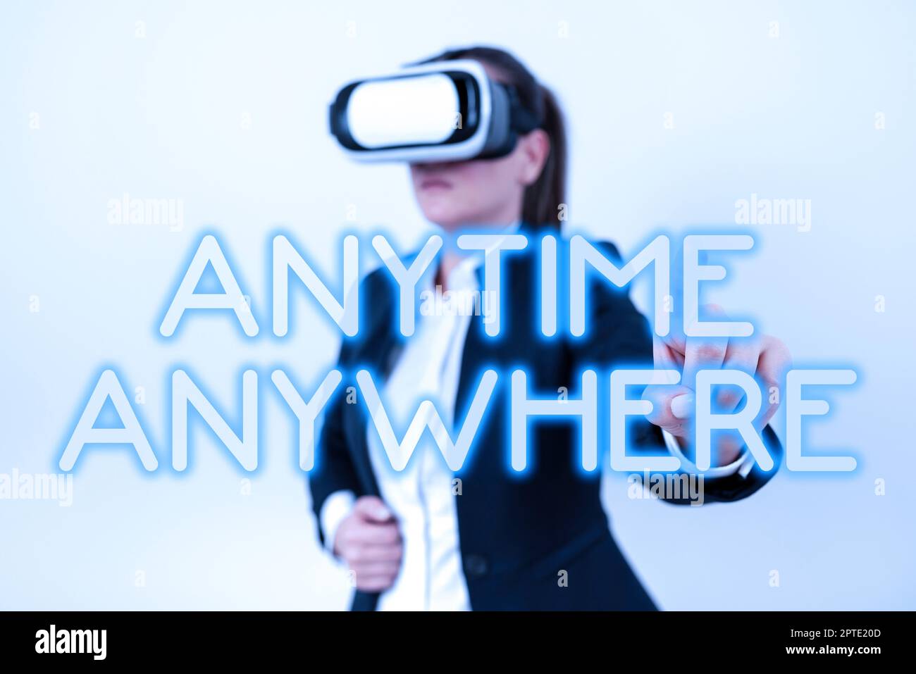 Conceptual caption Anytime Anywhere, Business approach obtainable goal ...