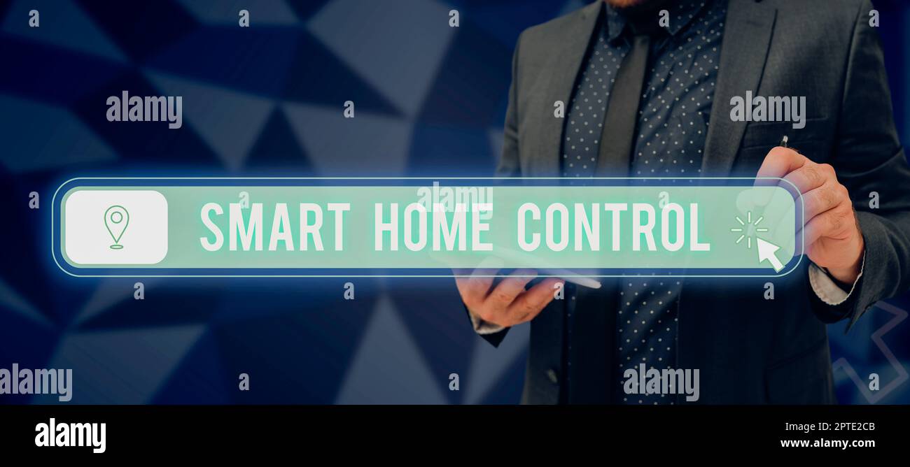 Text sign showing Smart Home Control, Concept meaning Internet of ...