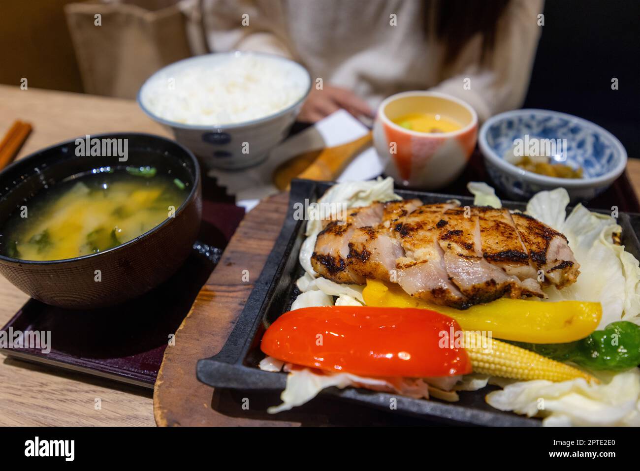 Teriyaki chicken set in restaurant Stock Photo - Alamy