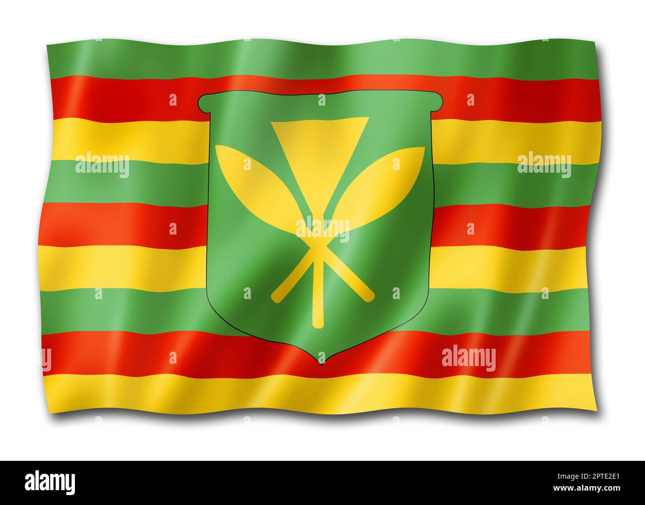 Kanaka Maoli ethnic flag, Hawaii. 3D illustration Stock Photo - Alamy