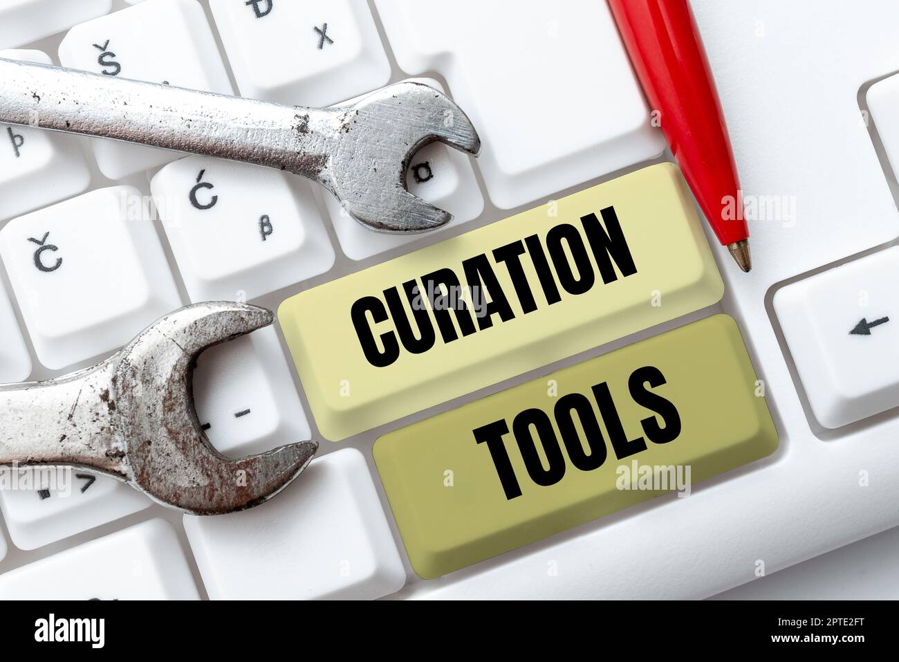 Hand writing sign Curation Tools, Business showcase Great skill or ...