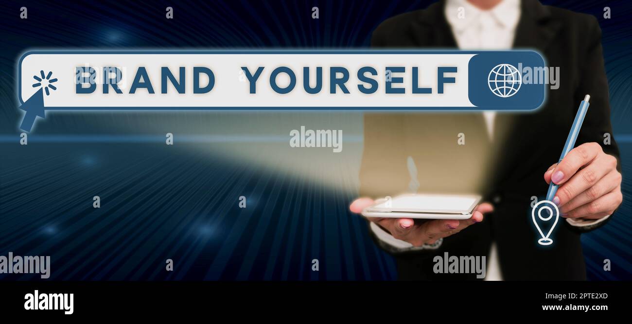 Handwriting text Brand Yourself, Business showcase Serving the needs of ...