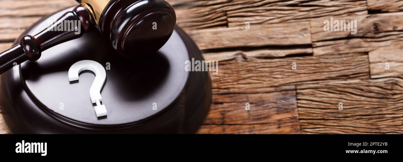Legal Law Question Mark In Court. Lawyer Doubt Stock Photo - Alamy