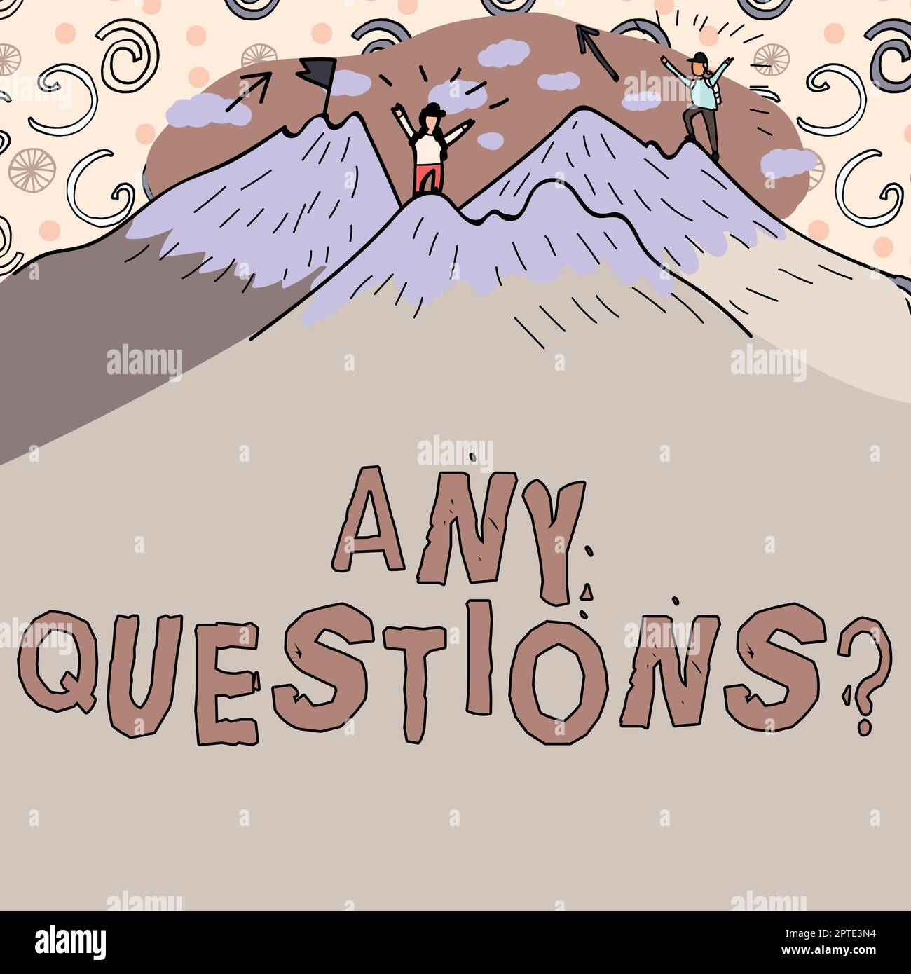 Text caption presenting Any Questions Question, Conceptual photo ...