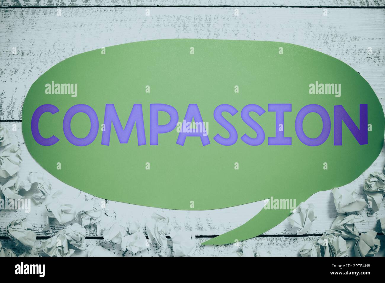 Text caption presenting Compassion, Internet Concept empathy and ...