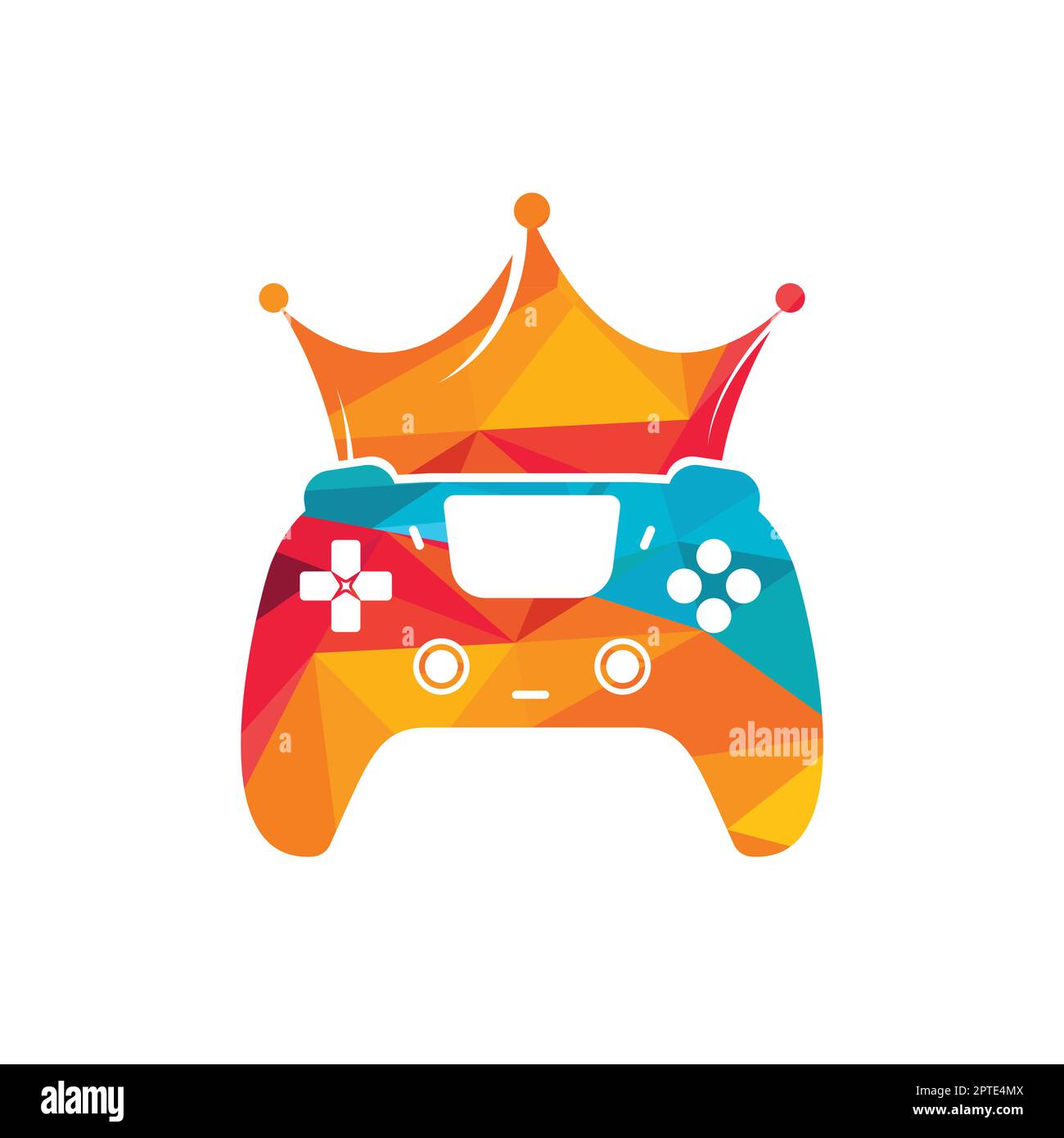 Game king vector logo design. Gamepad with crown vector icon design ...