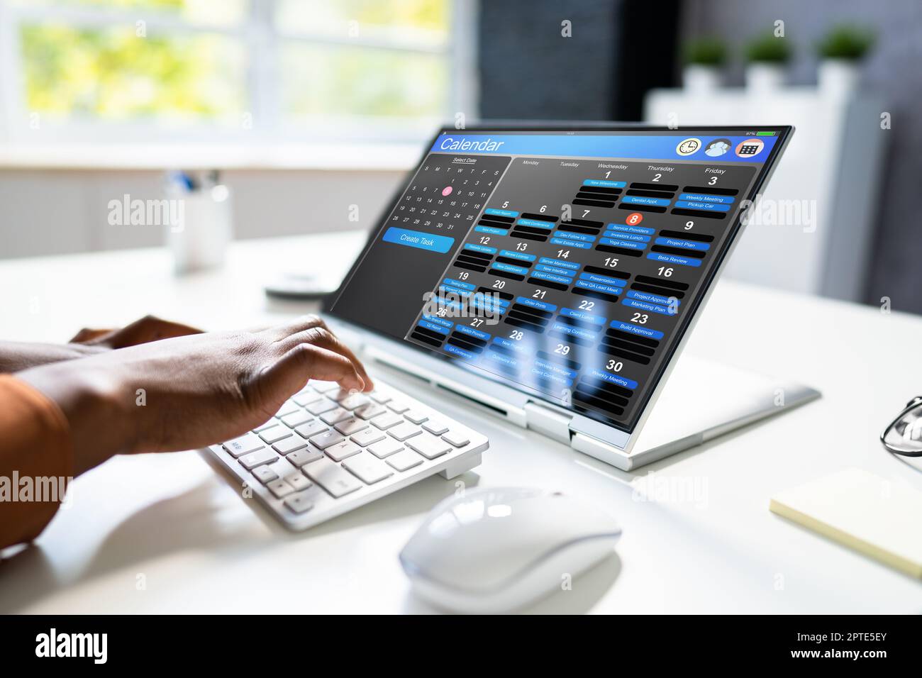 Digital Electronic Calendar Event Appointment On Screen Stock Photo - Alamy