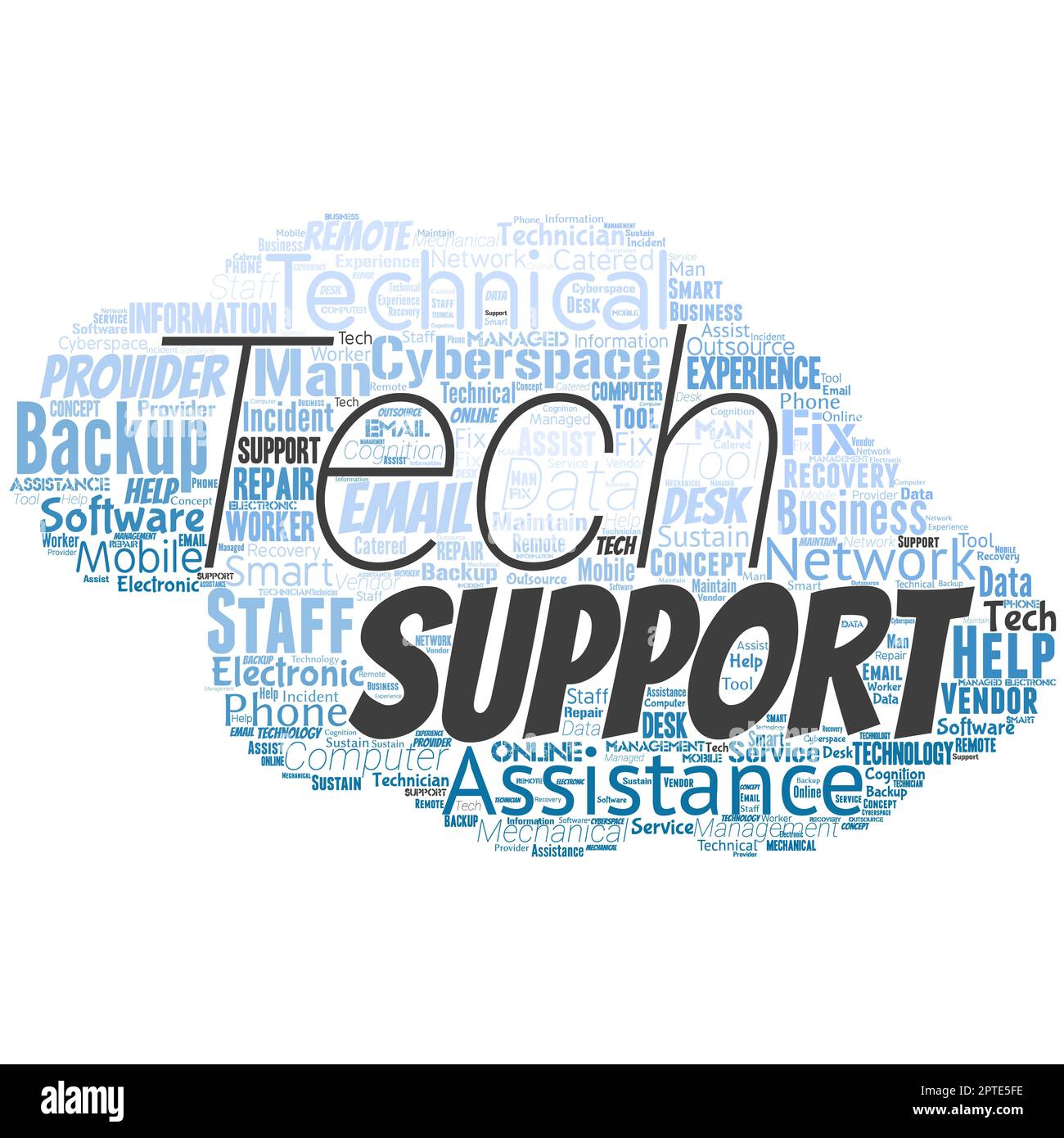 Word cloud in the shape of a UFO with tech support words Stock Photo ...
