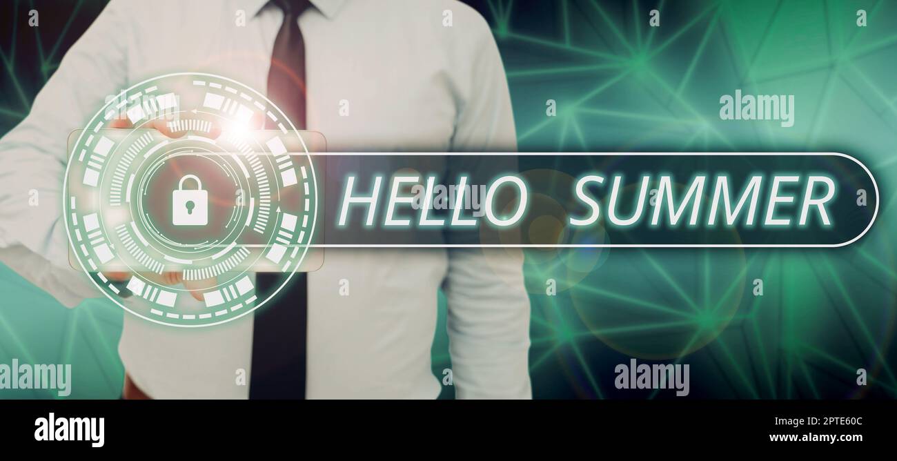 Inspiration showing sign Hello Summer, Internet Concept Welcoming the ...