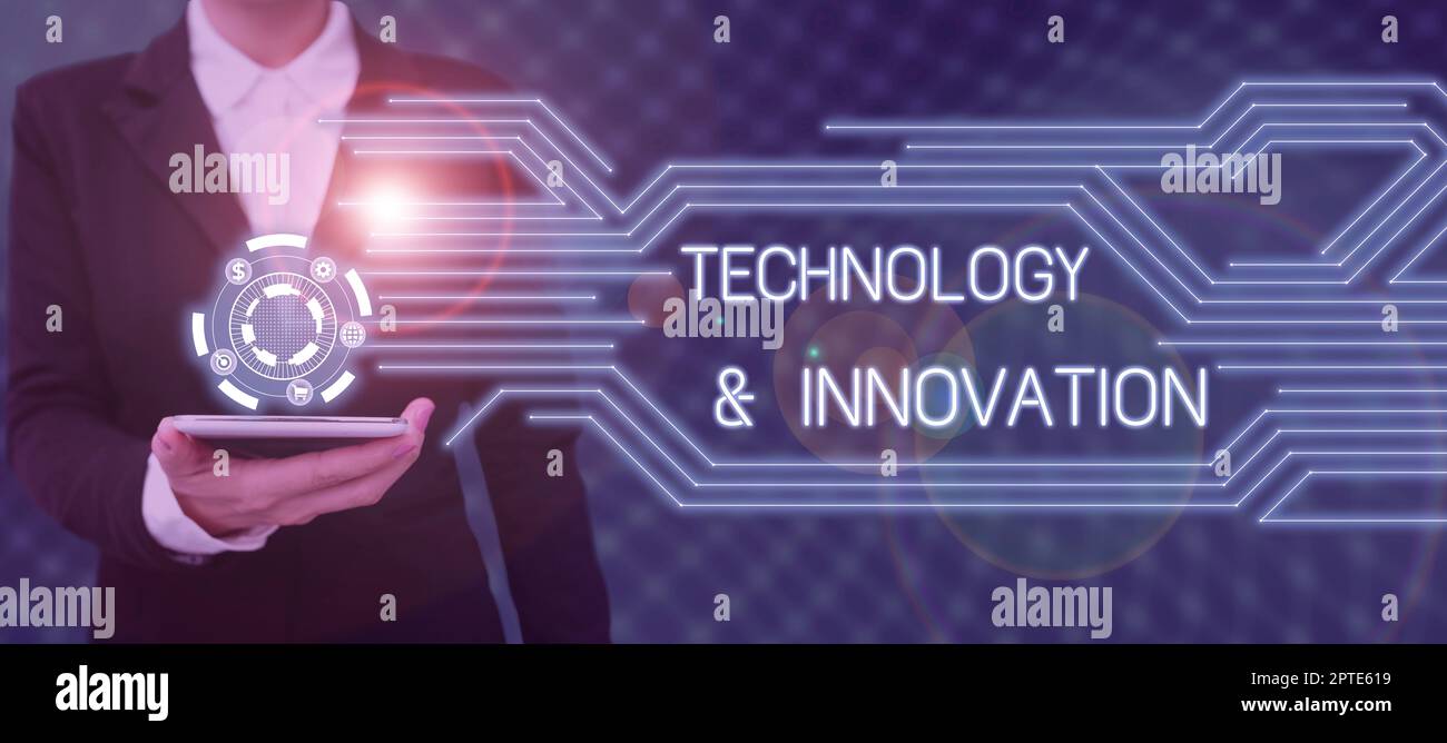 Text caption presenting Technologyandinnovation, Business overview ...