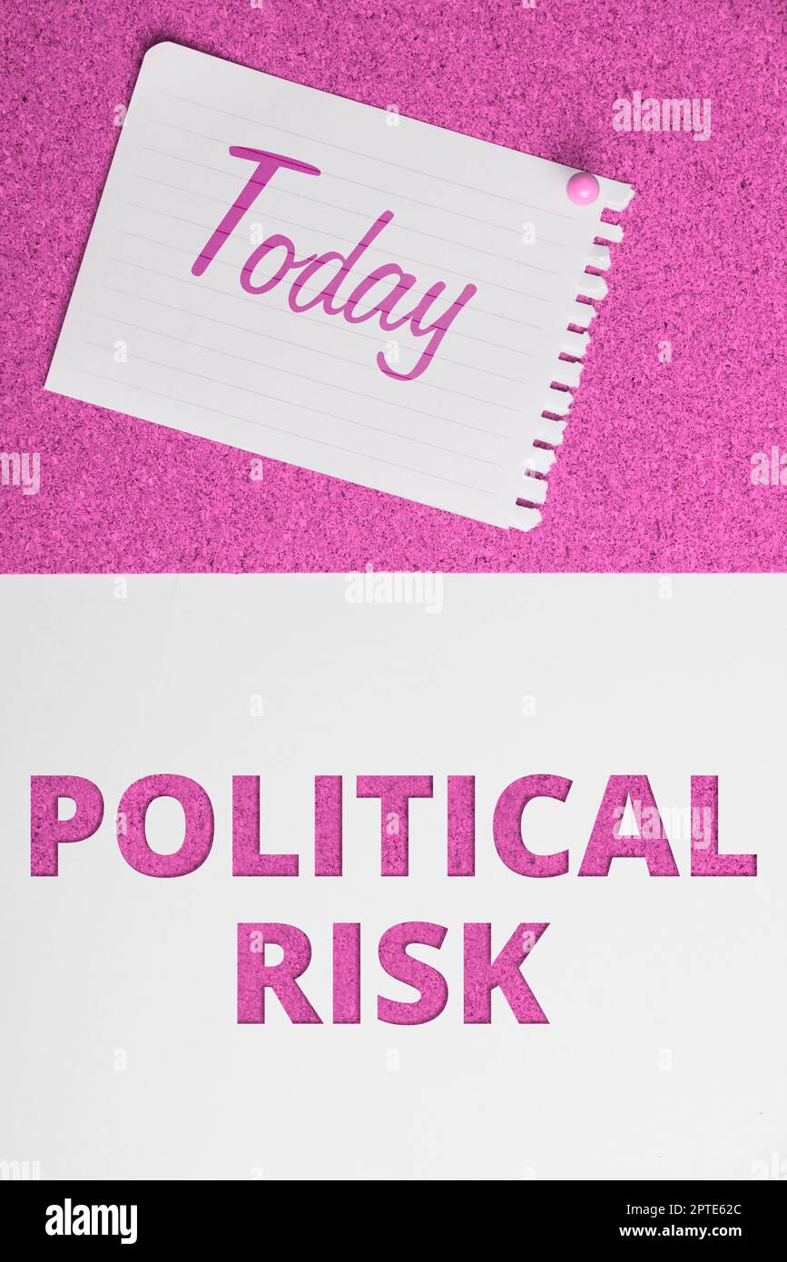 Text caption presenting Political Risk, Word Written on communications ...