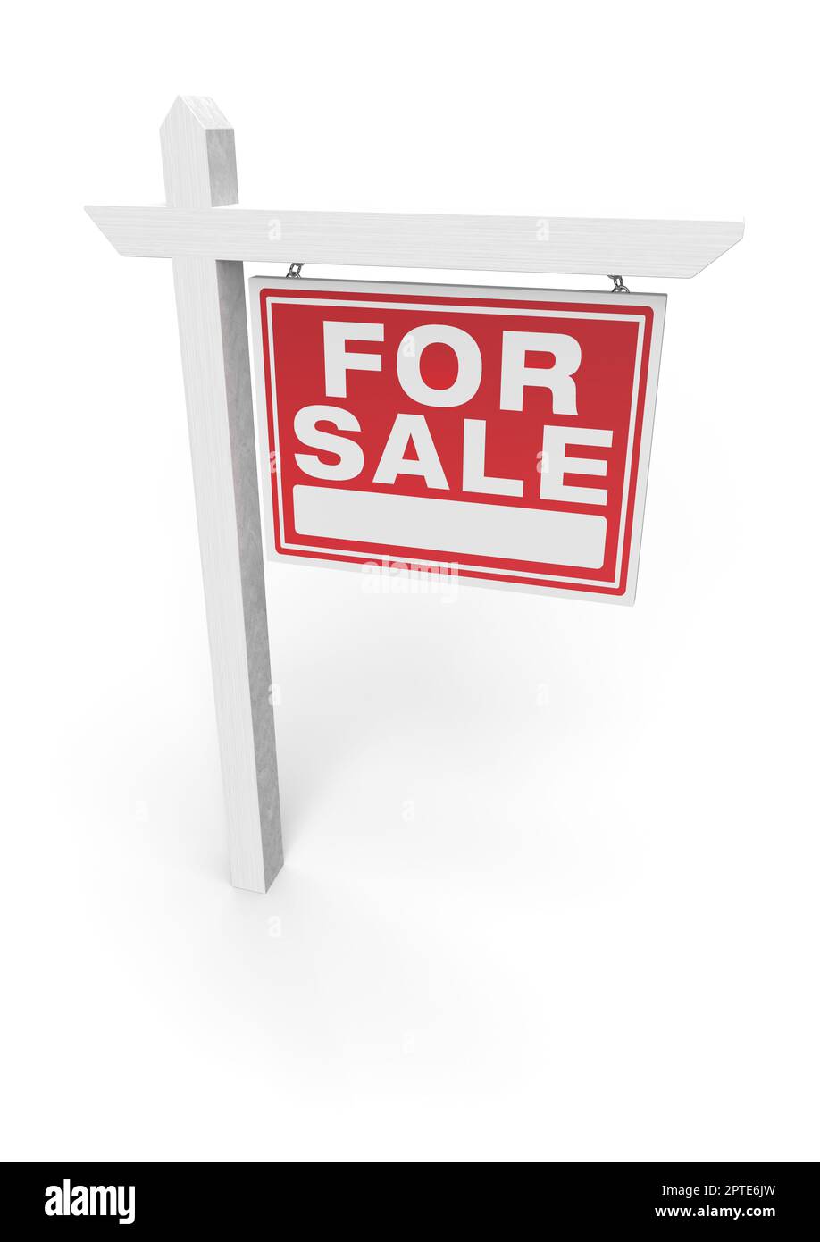 3D Illustration For Sale Real Estate Sign Isolated on White Background ...