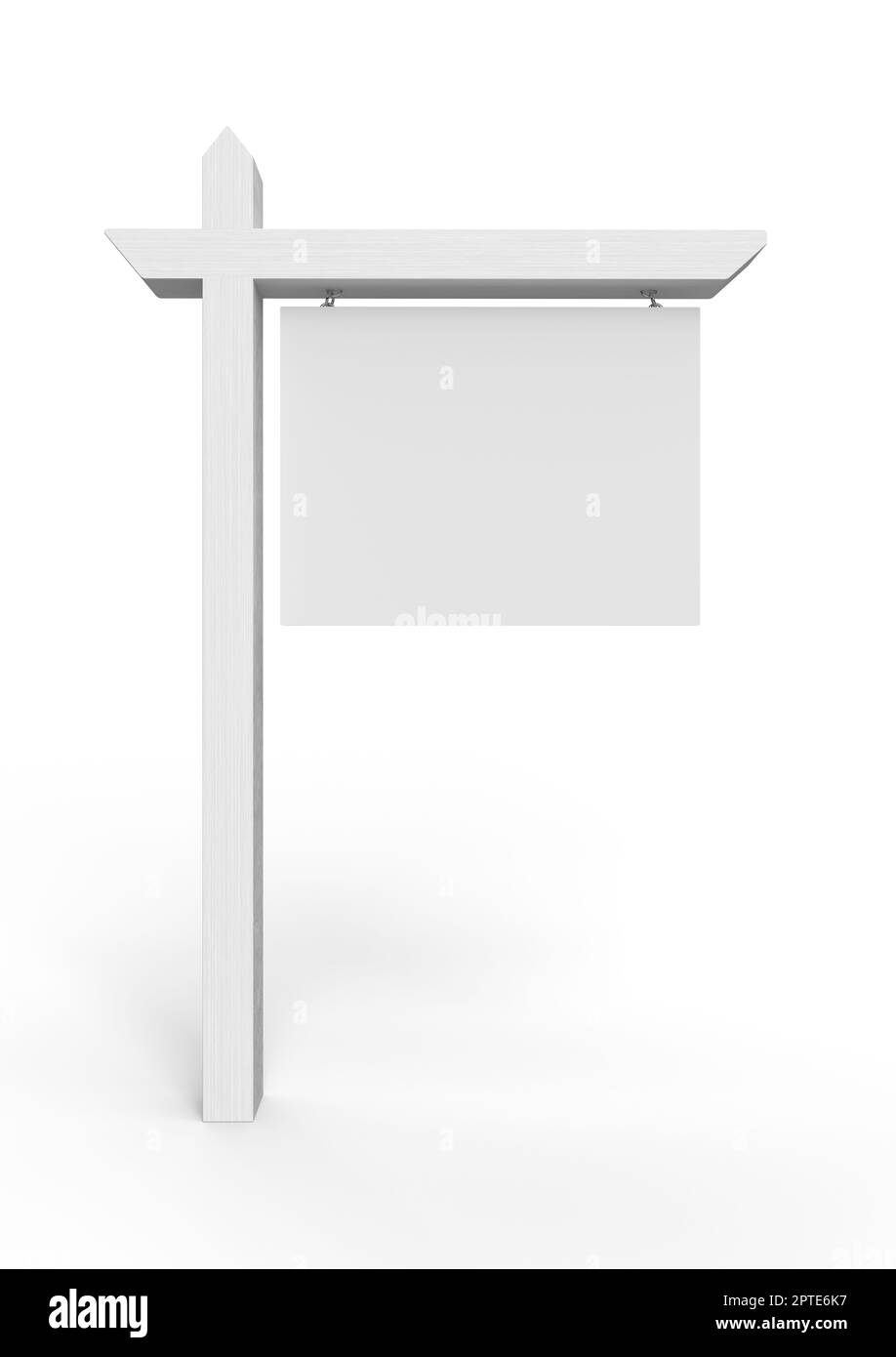 3D Illustration Blank Real Estate Sign Isolated on White Background ...