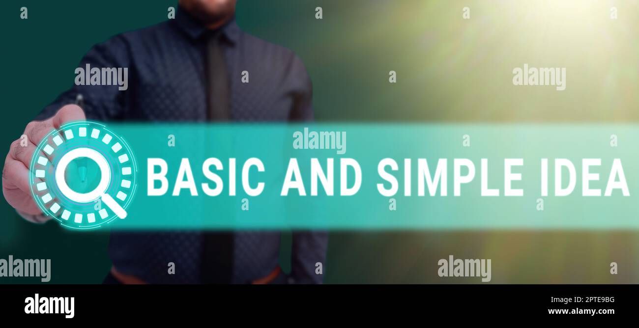 Conceptual caption Basic And Simple Idea, Business concept Plain Mental ...