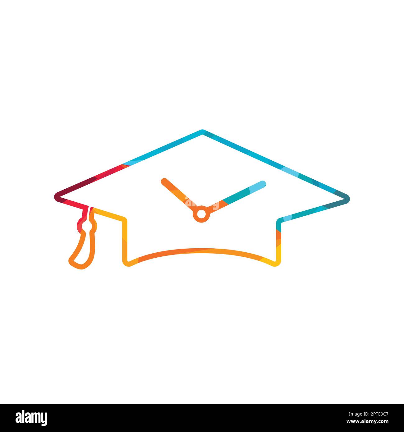 Study time vector logo design. Graduation hat with clock icon design ...