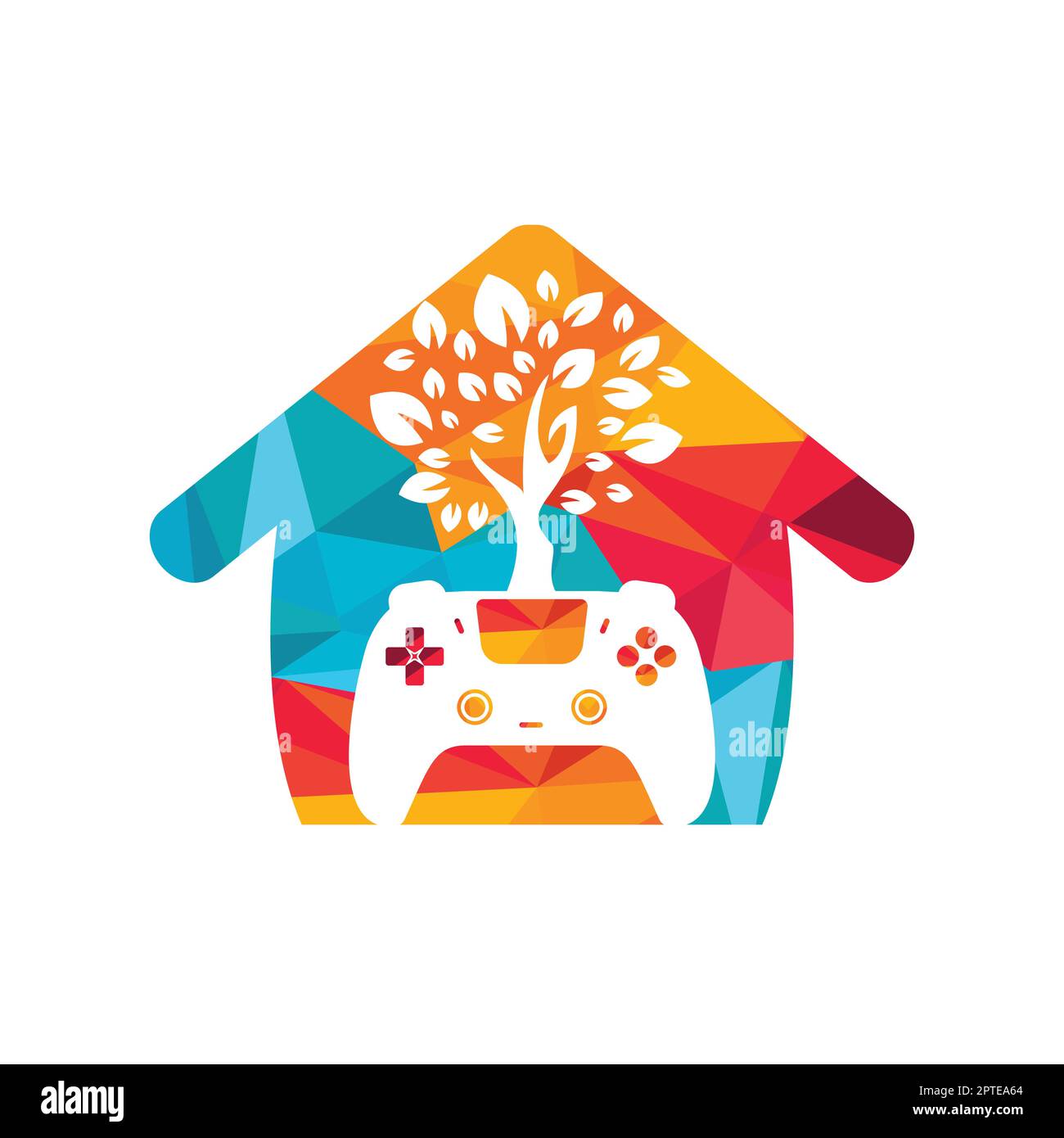 Eco game vector logo design. Green gamepad fresh leaf nature logo ...