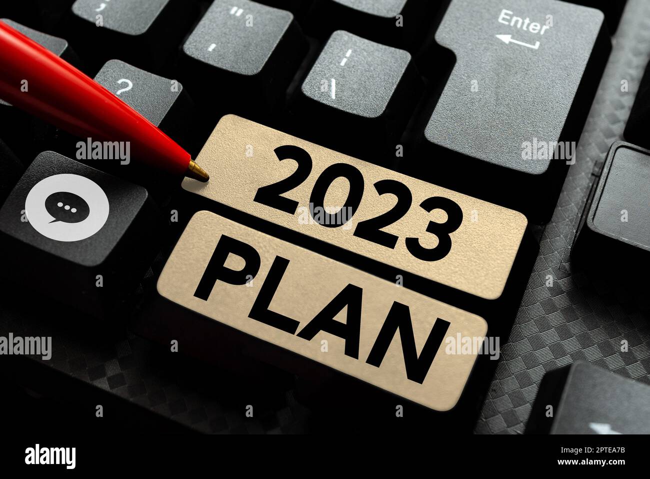 Text caption presenting 2023 Plan, Word for setting up your goals and ...