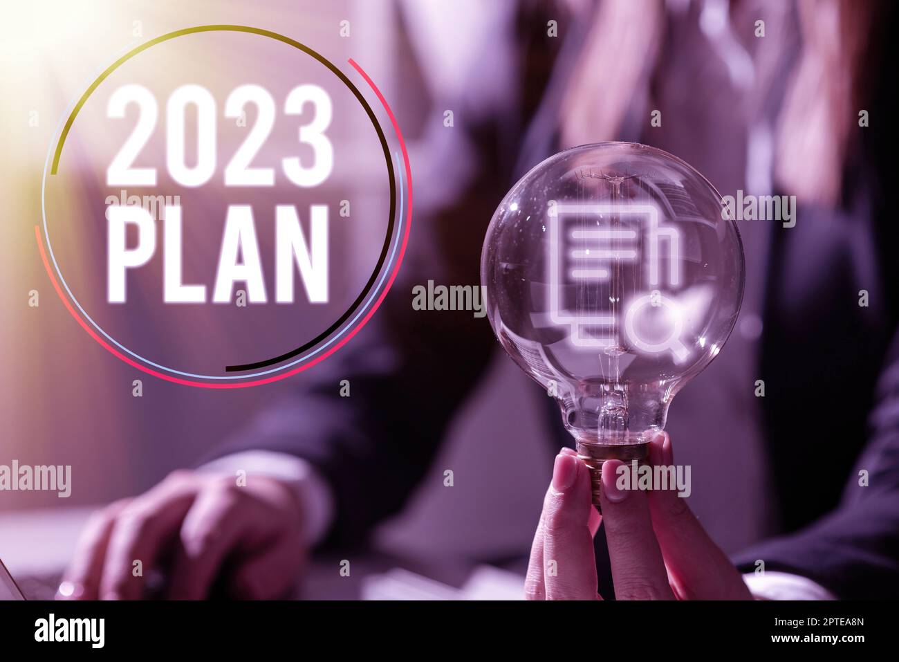 Sign displaying 2023 Plan, Conceptual photo setting up your goals and ...