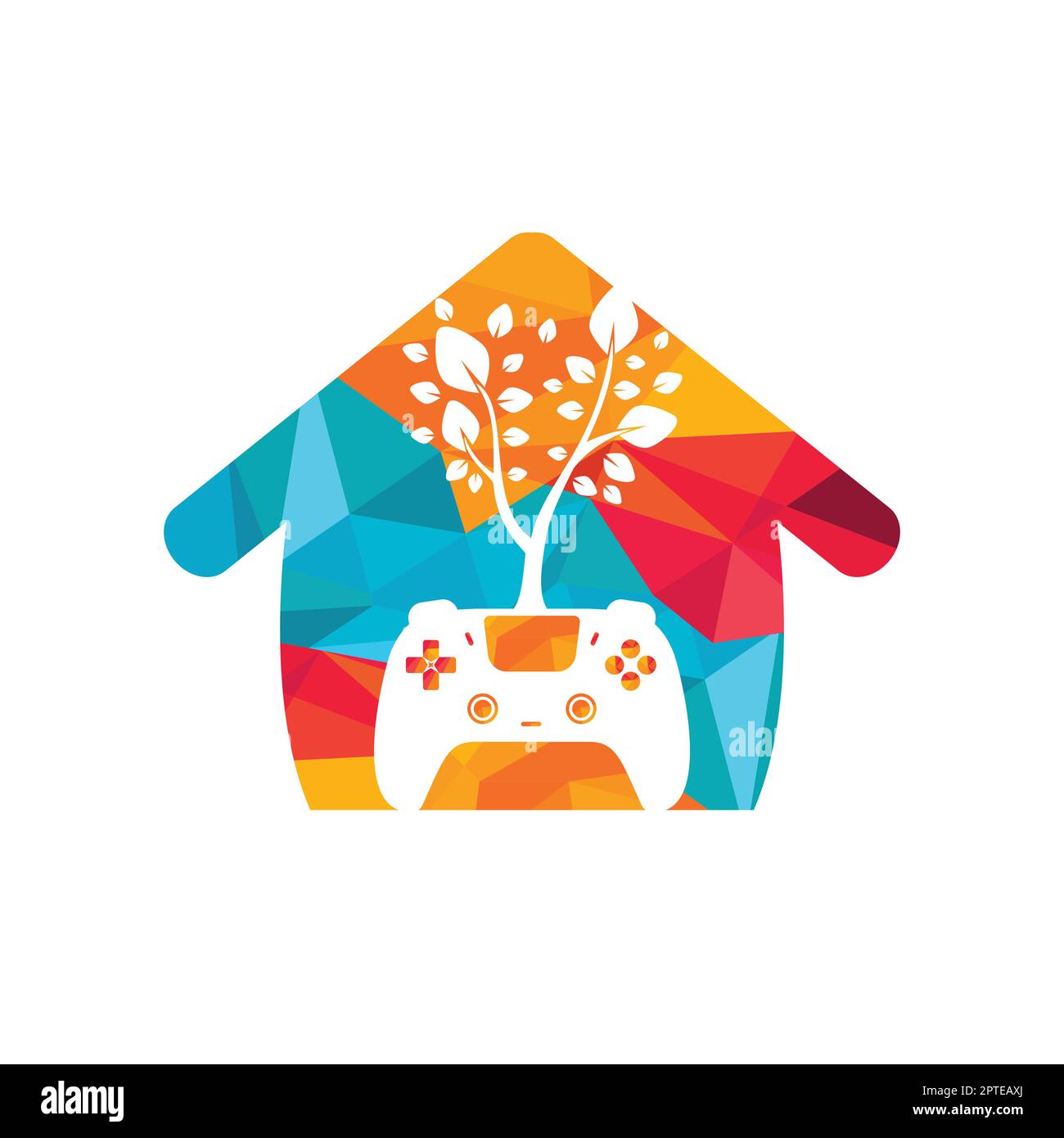 Eco game vector logo design. Green gamepad fresh leaf nature logo ...