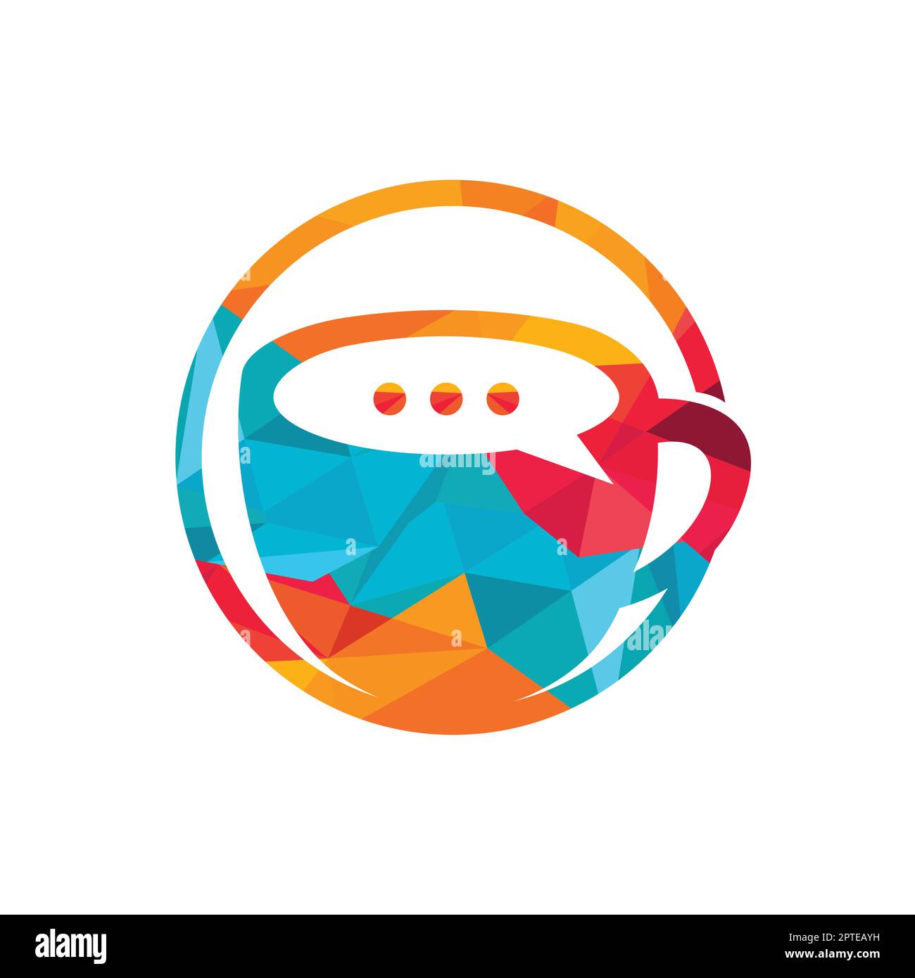 Coffee talk vector logo design. Coffee cup with bubble chat icon vector ...