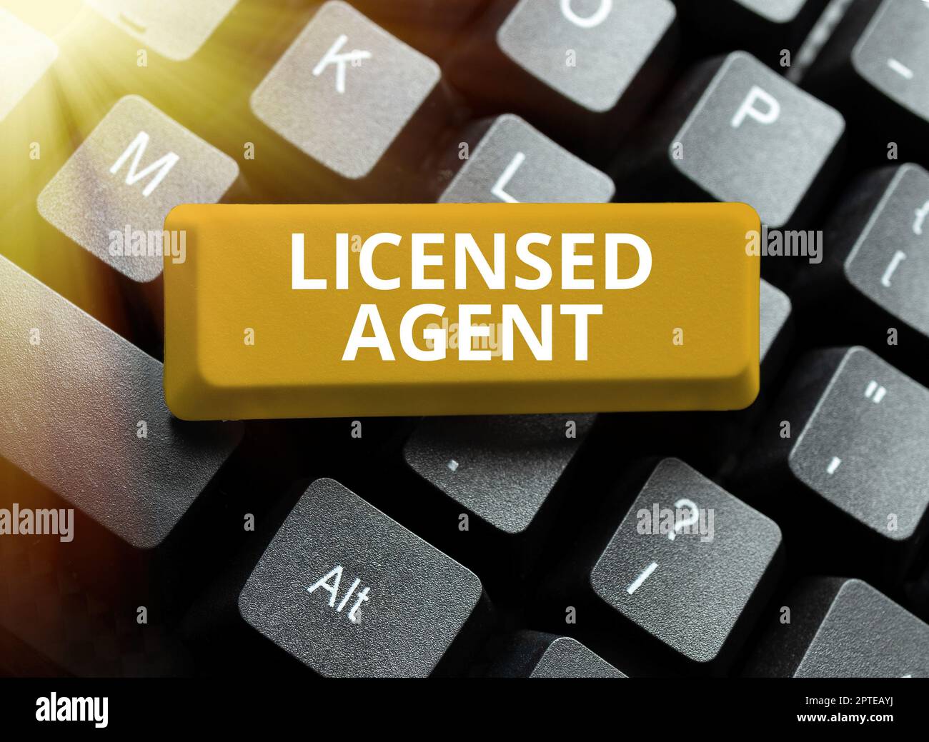 Handwriting text Licensed Agent, Business approach Authorized and ...