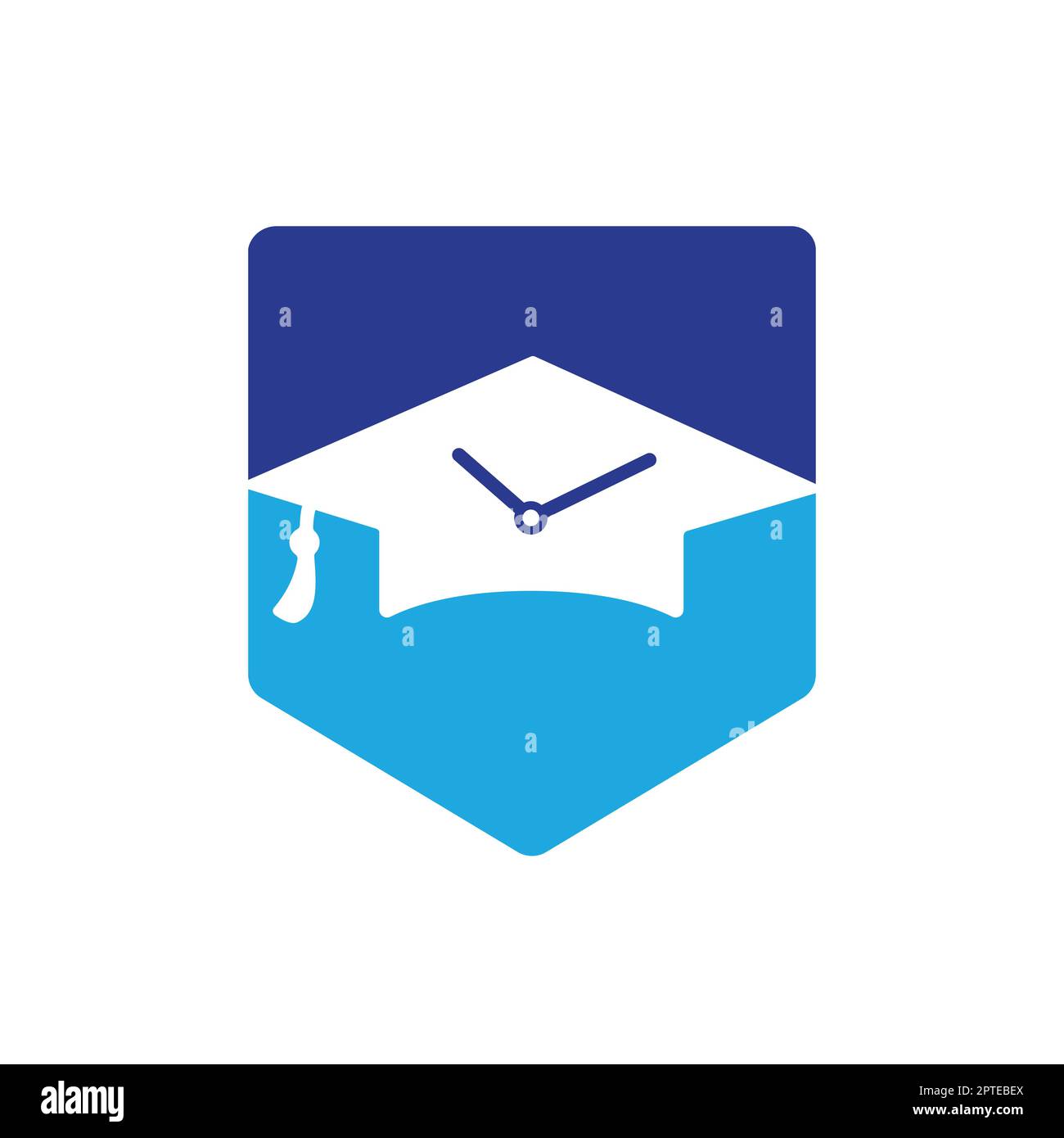 Study time vector logo design. Graduation hat with clock icon design ...