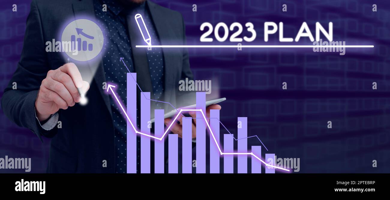 Handwriting text 2023 Plan, Business approach setting up your goals and ...