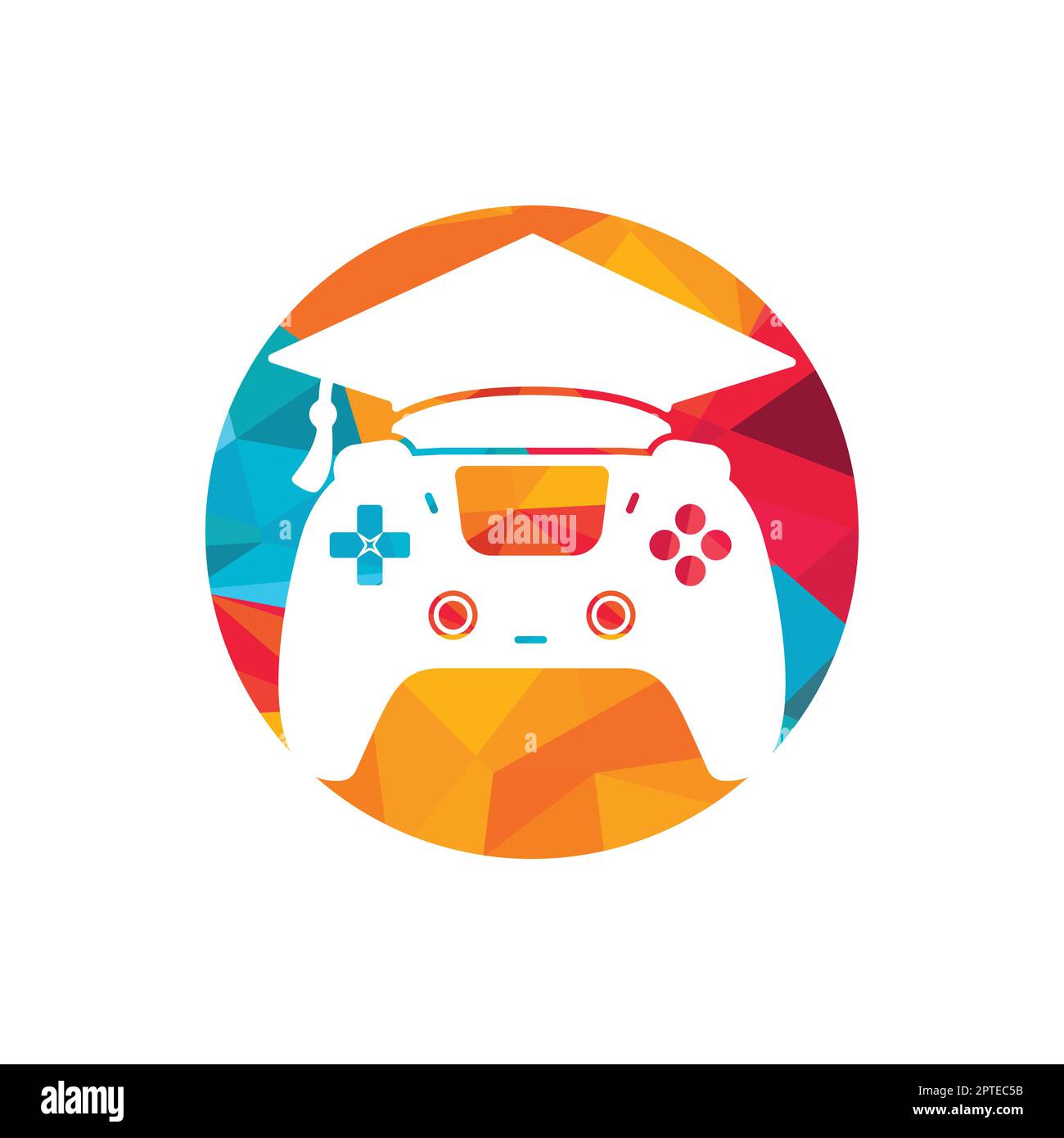 Game education vector logo design. Game console with graduation cap ...