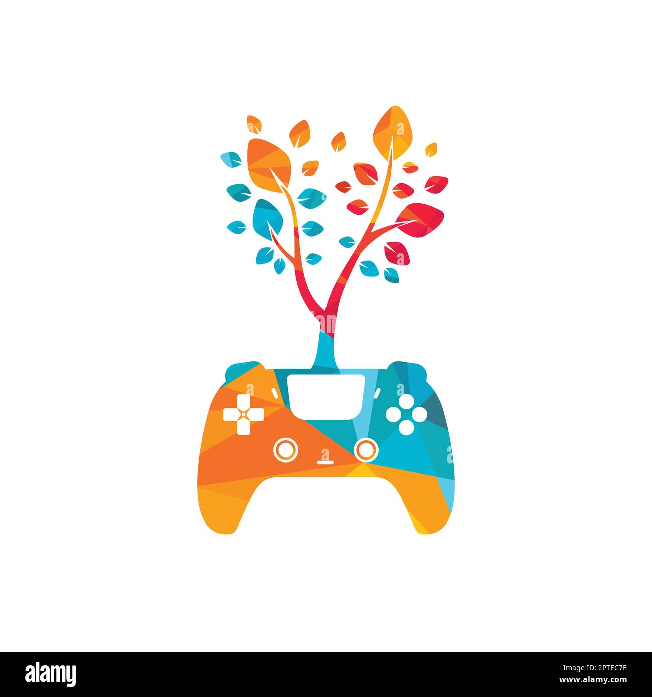 Eco game vector logo design. Green gamepad fresh leaf nature logo ...