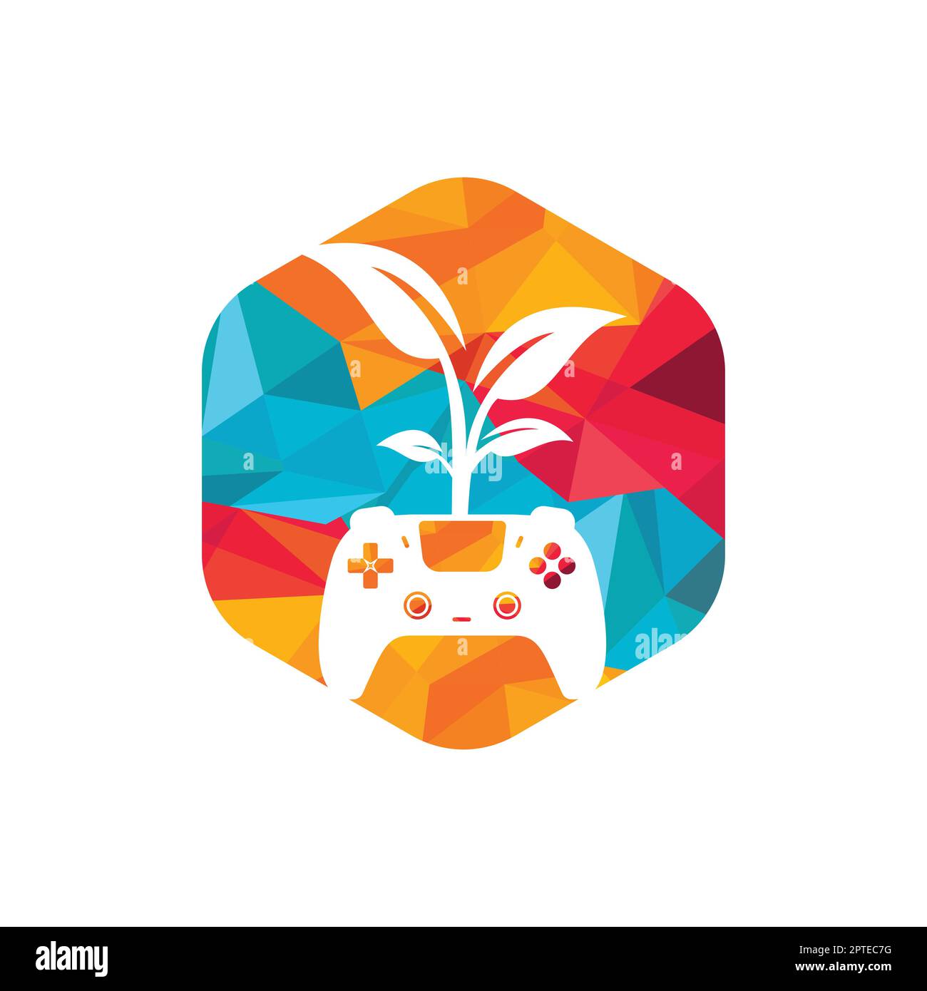 Eco game vector logo design. Green gamepad fresh leaf nature logo ...