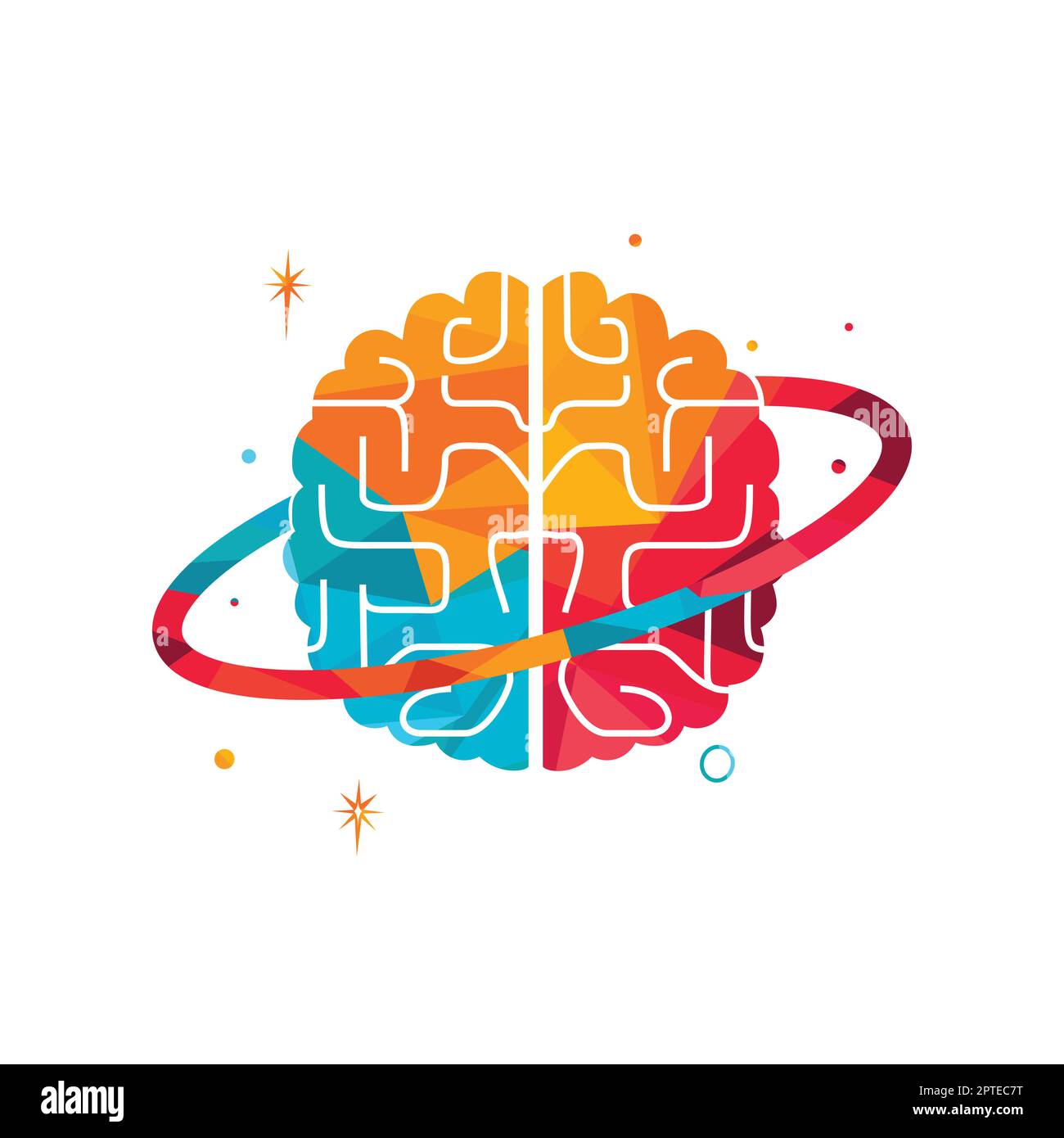 Brain planet vector logo design. Intellectual and smart logo concept ...