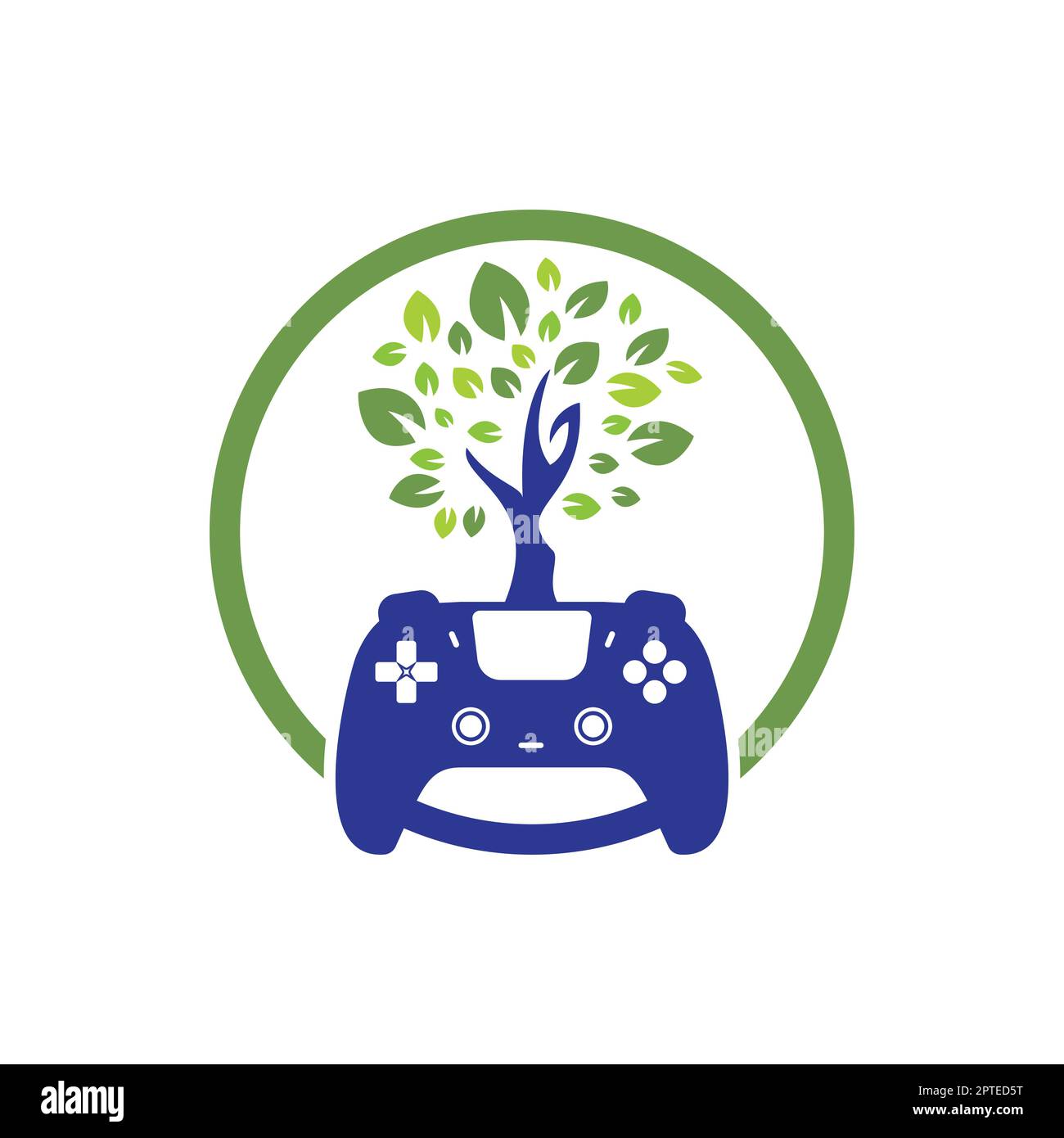 Eco game vector logo design. Green gamepad fresh leaf nature logo ...