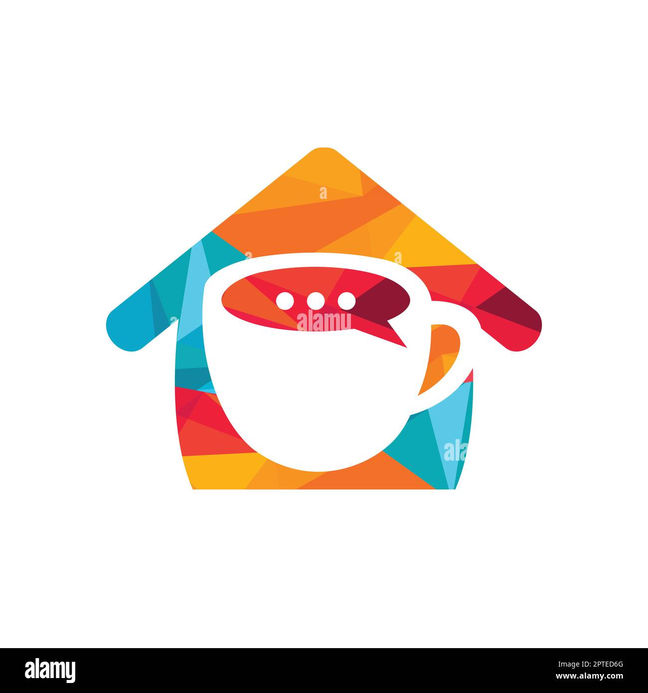 Coffee talk vector logo design. Coffee cup with bubble chat icon vector ...