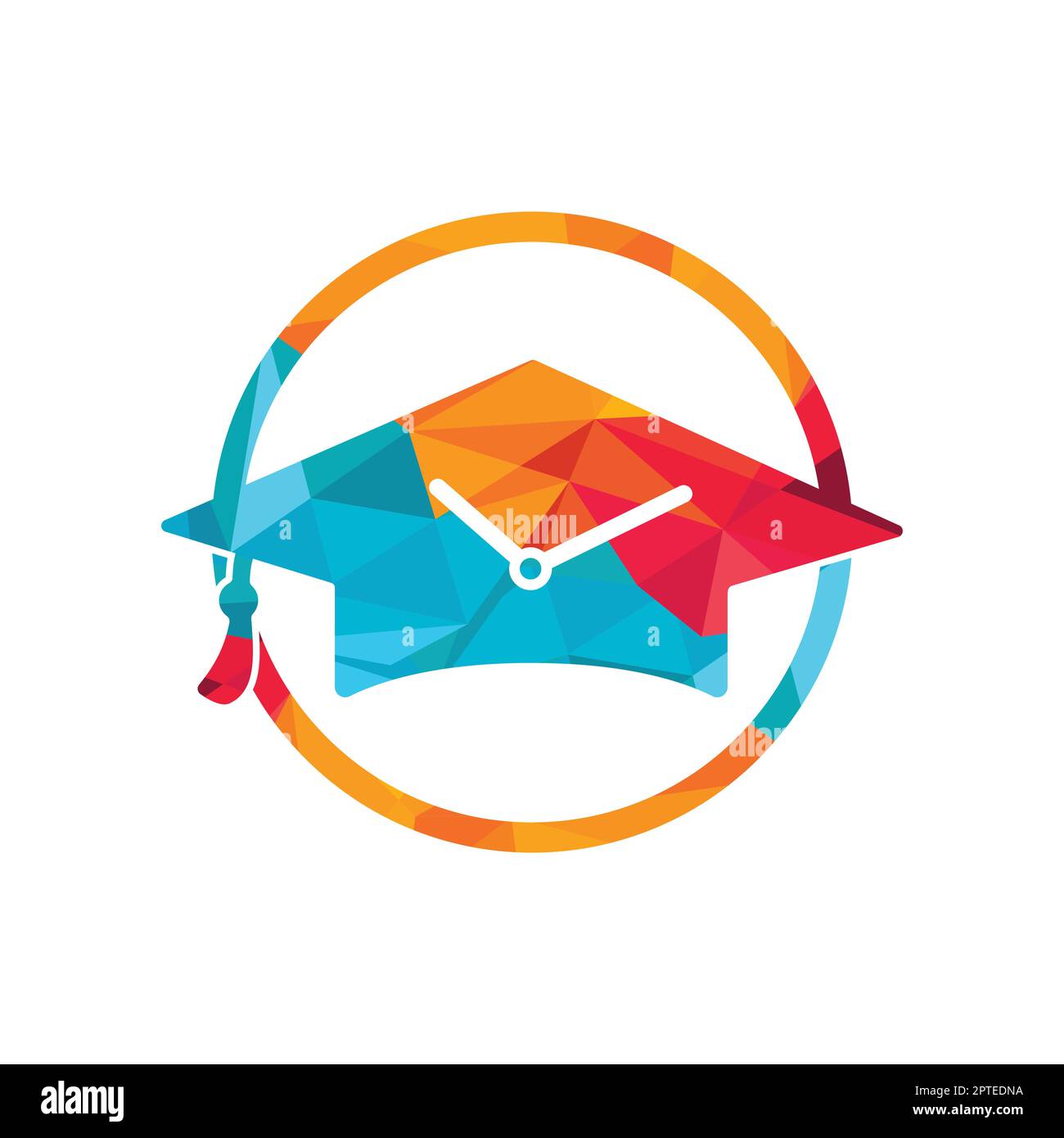Study time vector logo design. Graduation hat with clock icon design ...